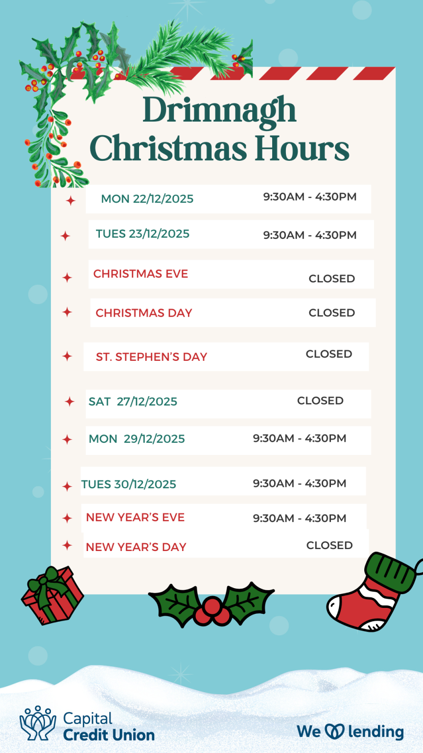 🎄 Christmas Opening Hours 2025 🎄 - Capital Credit Union